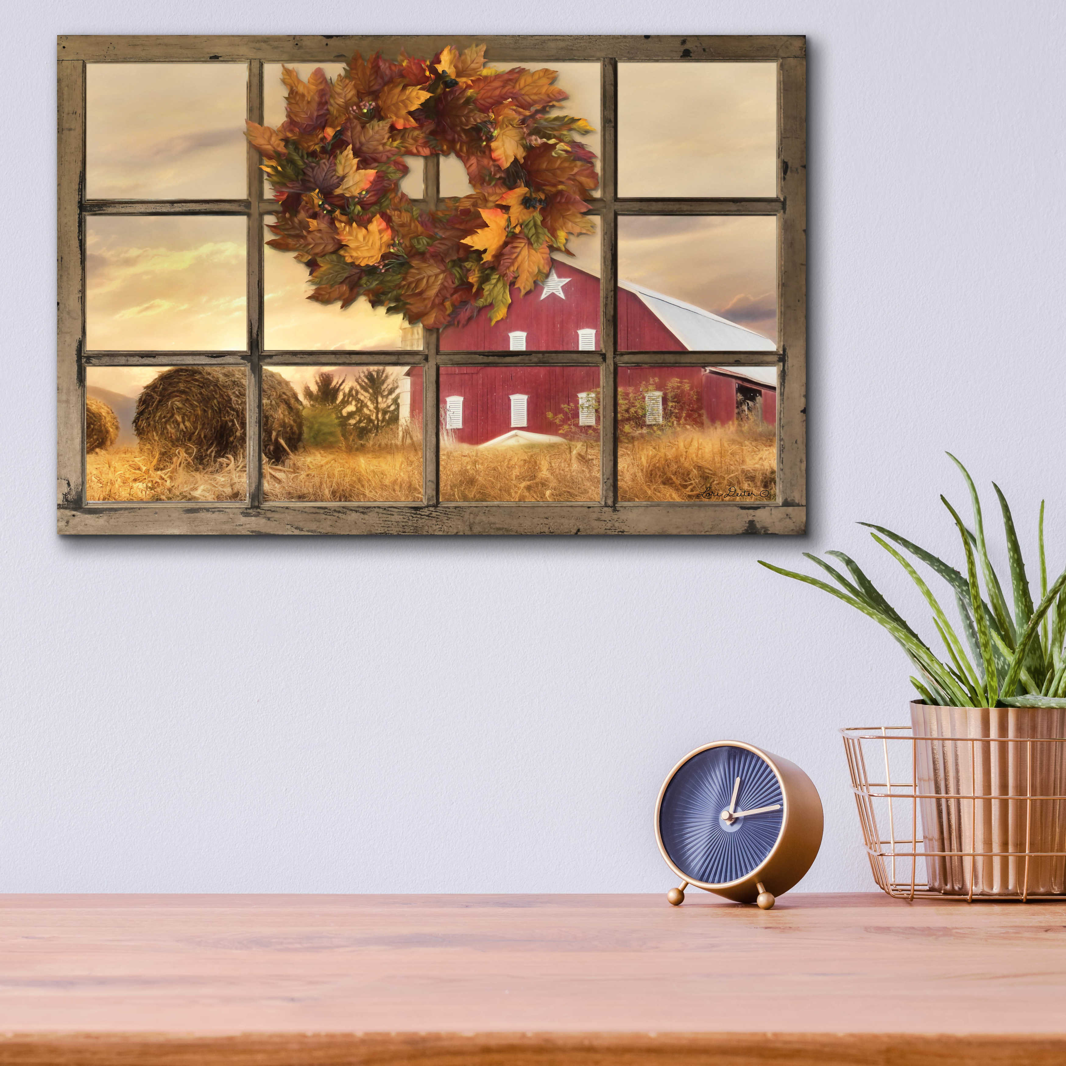 August Grove® Epic Art 'Fall Window View' Fall Window View by ...