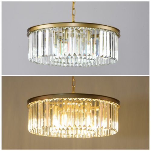 Everly Quinn Geboe 6 - Light Crystal Dimmable Drum Chandelier & Reviews ...