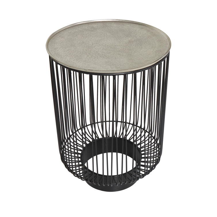 17 Stories Cole And Grey Metal Open Frame Wire Geometric Accent Table ...