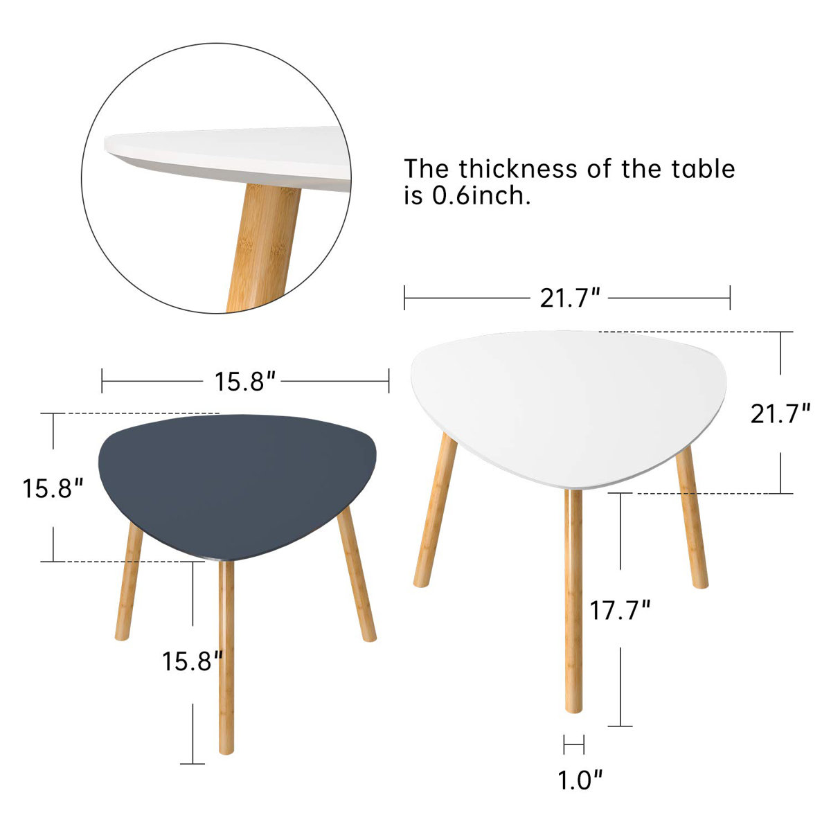 George Oliver Brittaini Solid Wood 3 Legs Nesting Tables & Reviews ...