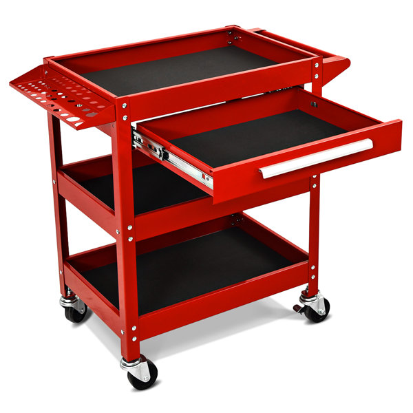 WFX Utility 3 Tier Tool Trolley Metal Rolling Workstation With Large ...