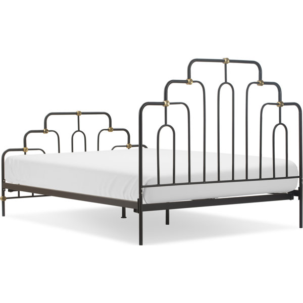 Elle Decor Astrid Modern Bed With Metal Headboard and Footboard ...