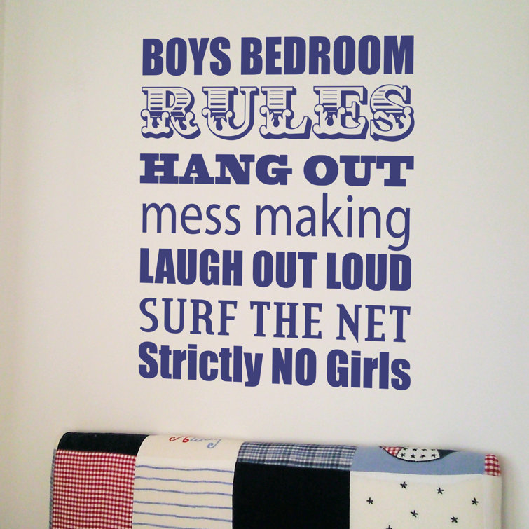 East Urban Home Bedroom Rules Wall Sticker | Wayfair.co.uk