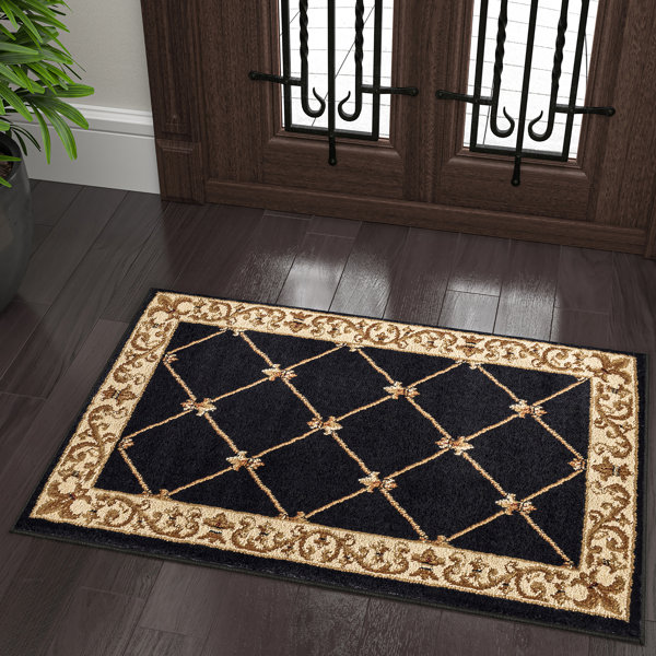 Astoria Grand Clarence Oriental Area Rug in Black/Gold & Reviews | Wayfair