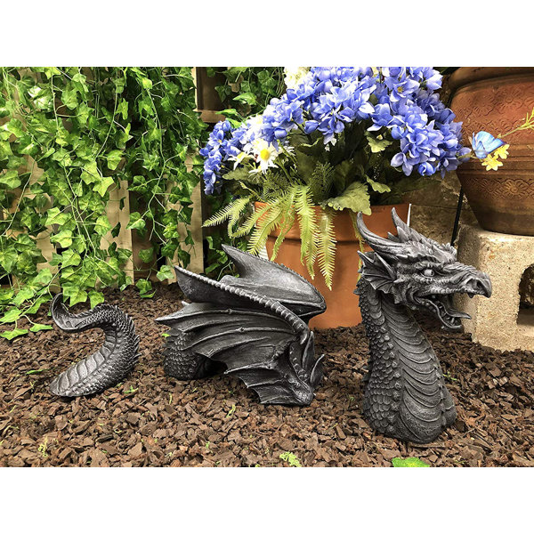 Trinx Swimming Castle Moat Mordor Dragon Lawn Garden Centerpiece Statue ...