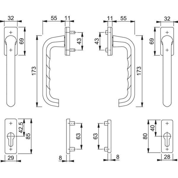HOPPE Handle Set With Escutcheon For Tilt/Slide Doors5 | Wayfair.co.uk