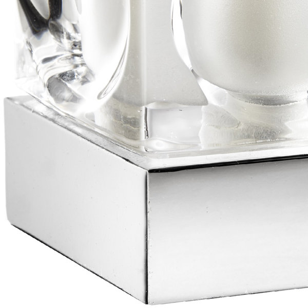 Metro Lane Polished Chrome & Ice Cube Glass Shade Modern Touch Table ...