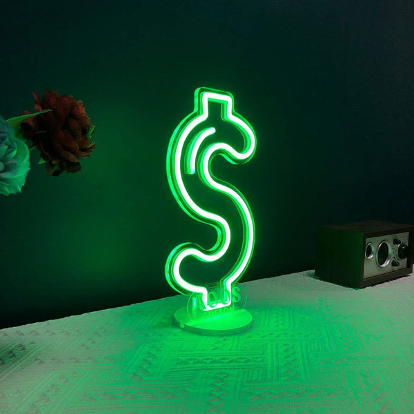 AOOS CUSTOM Dollar 12" LED Novelty Neon Sign | Wayfair