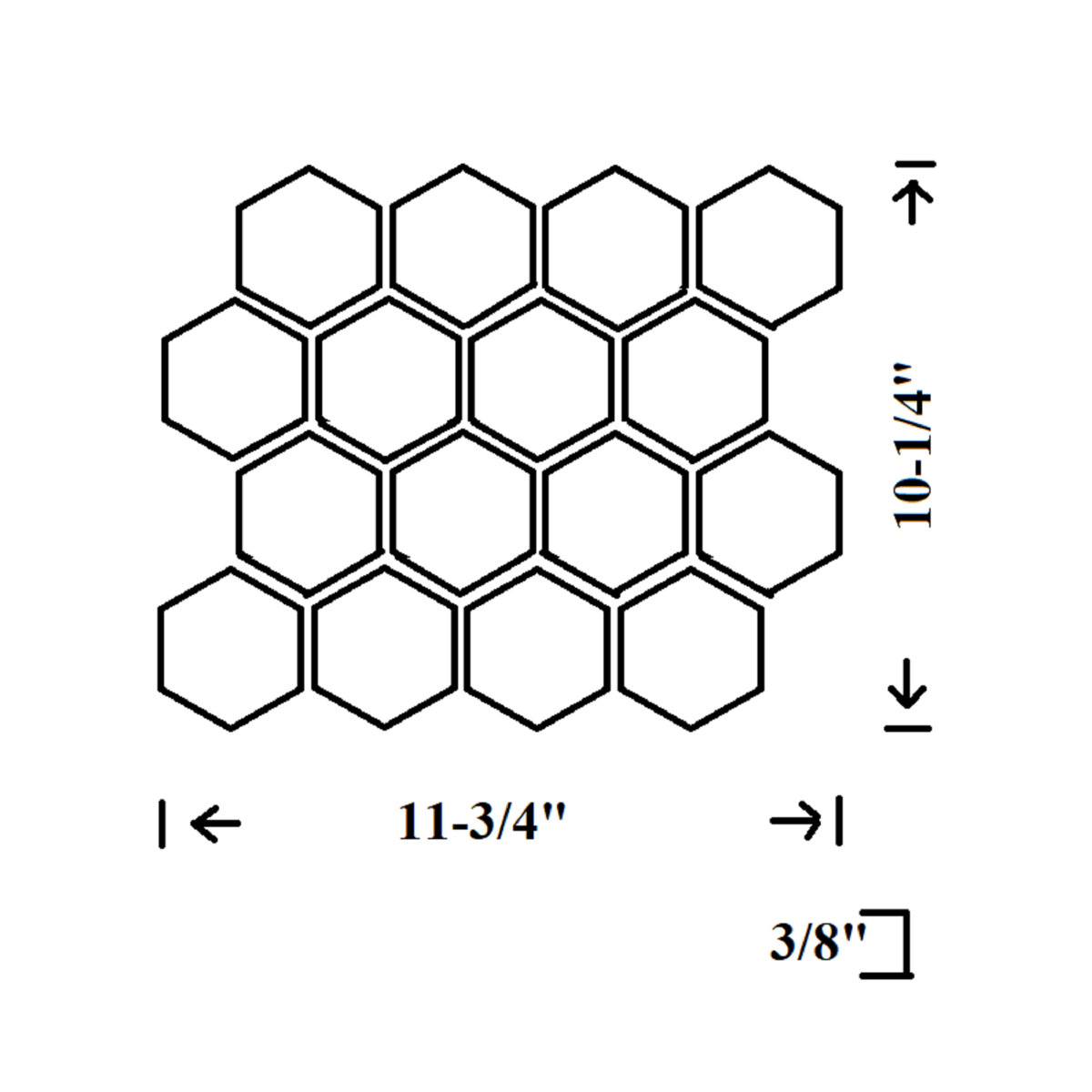 Simple Tile Thala 3" x 3'' Marble Honeycomb Mosaic Wall & Floor Tile ...