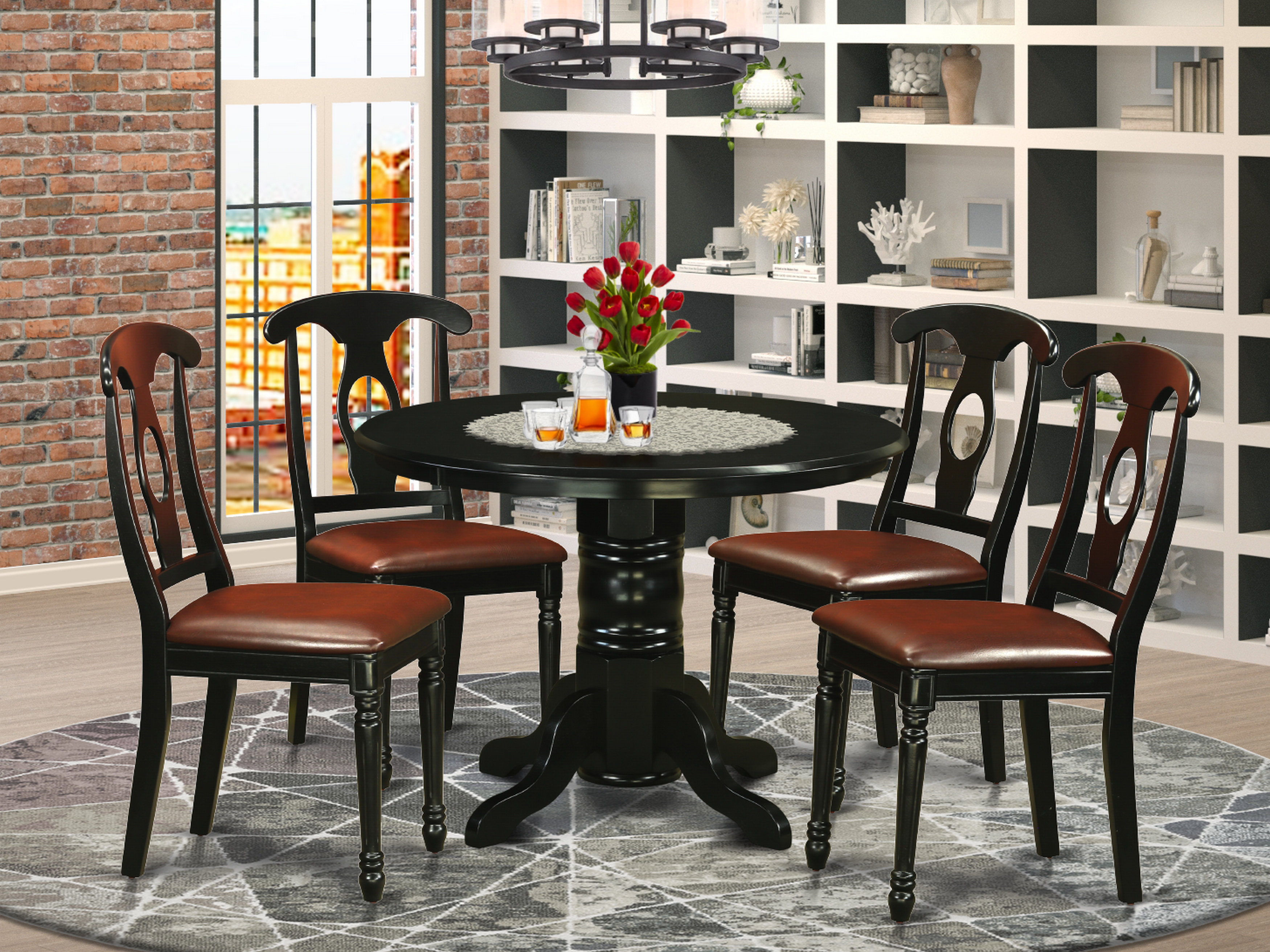 Alcott Hill® Heatherly Extendable Rubberwood Pedestal Dining Set | Wayfair