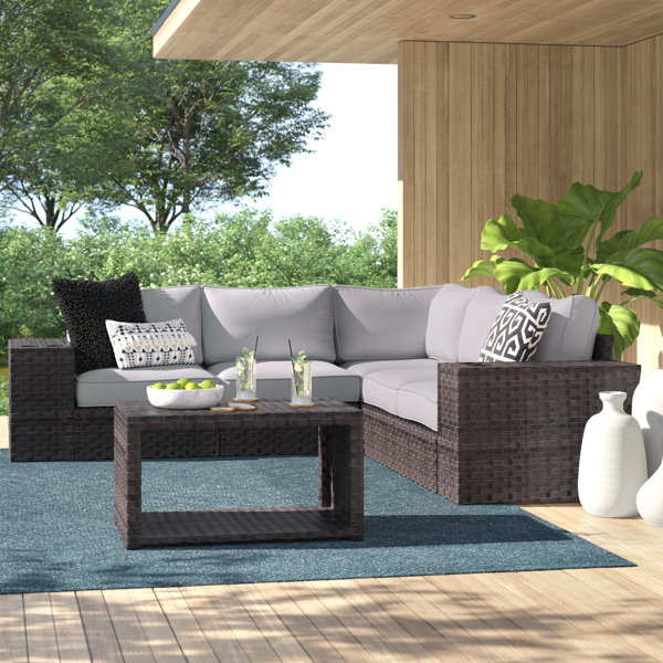 Mercury Row® Anndale Fully Assembled 4 - Person Seating Group with ...