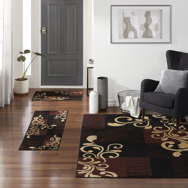 Winston Porter Cedric Machine Woven / Power Loomed Performance Ebony ...