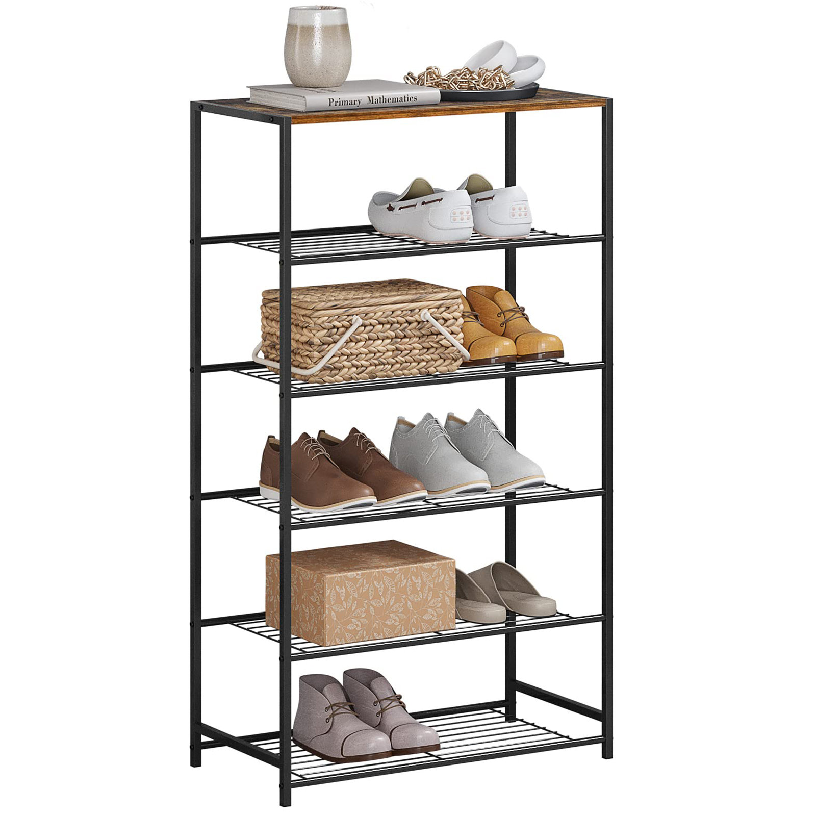 17 Stories 6 Tier Metal Shoe Rack | Wayfair