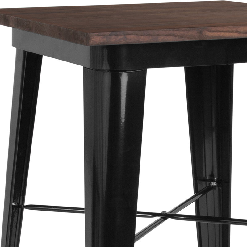Williston Forge Wragby 23.5" Square Metal Indoor Bar Height Table with ...