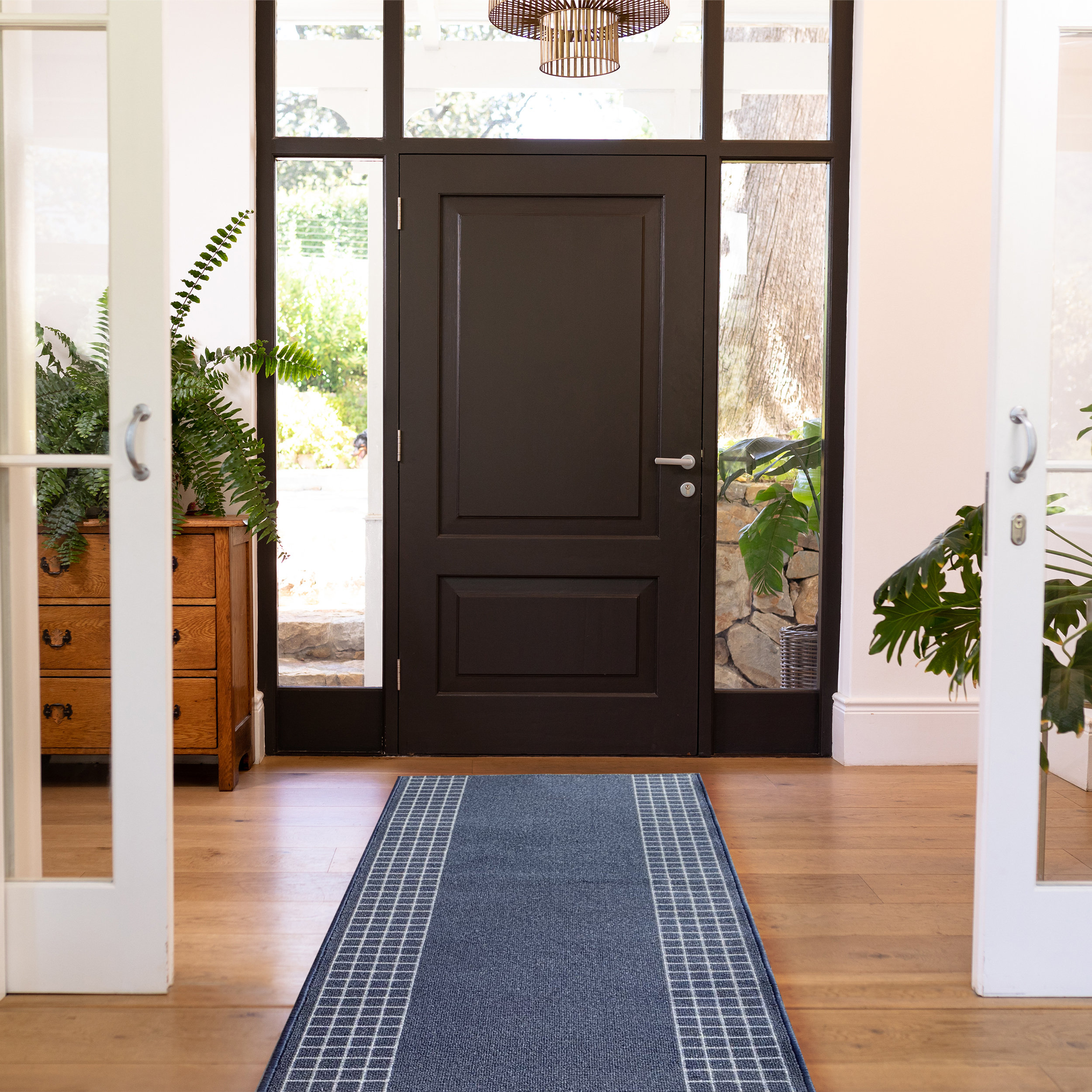 Latitude Run® Everino Geometric Tufted Blue Area Rug | Wayfair