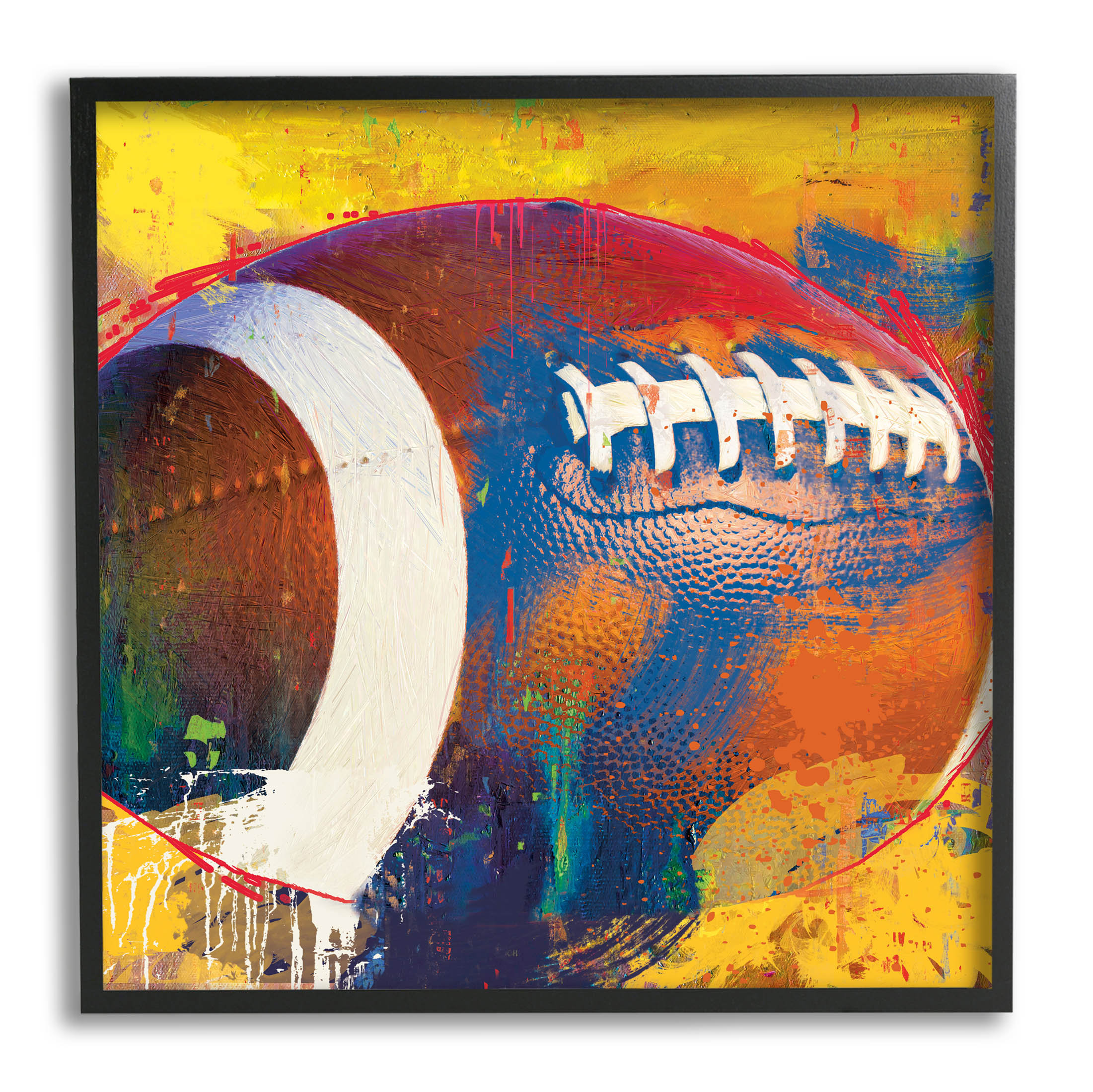 Stupell Industries Football Paint Splatter Sports by - Painting on ...