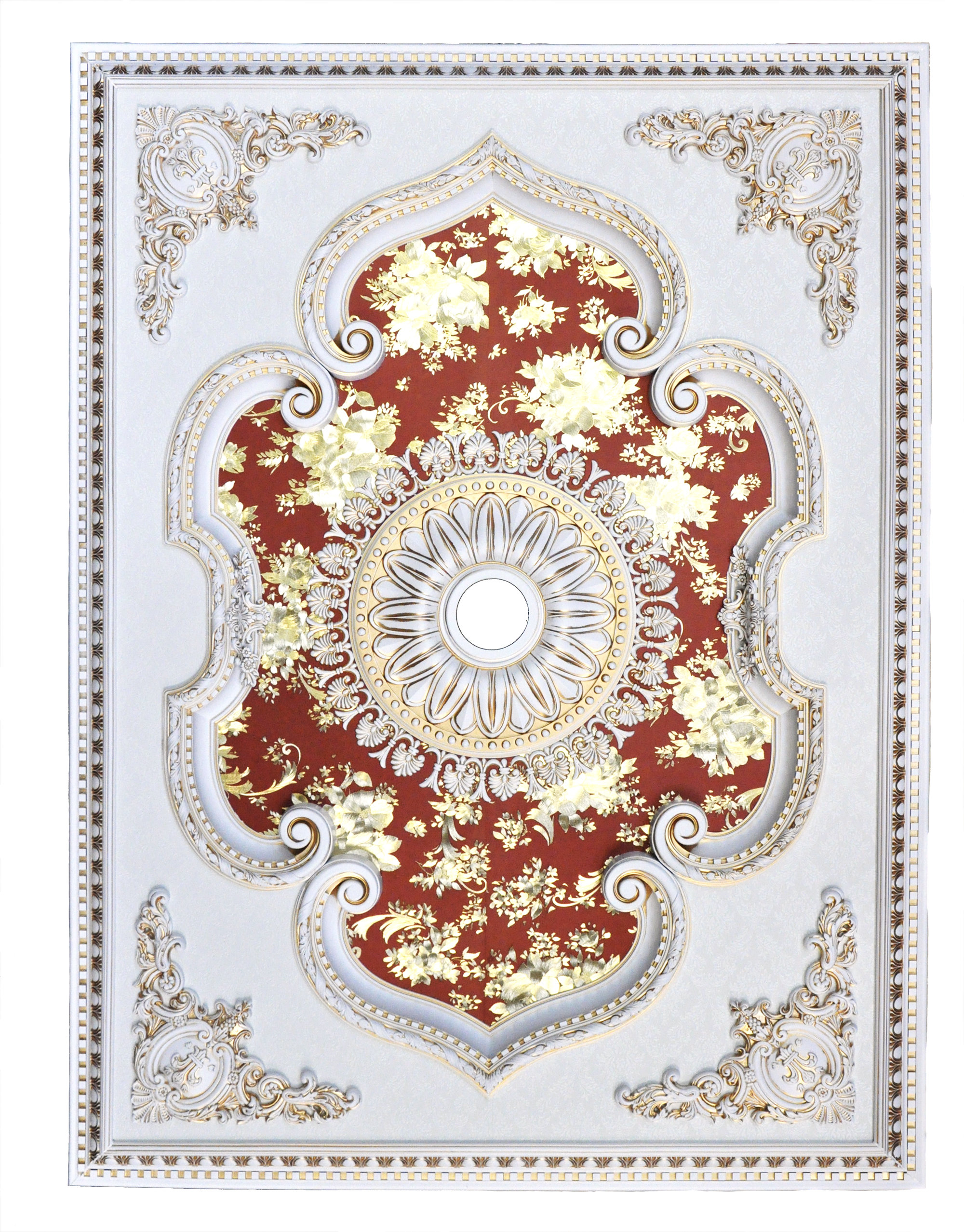 Artistry Lighting Rectangular Red Rose Bouquet Ceiling Medallion | Wayfair
