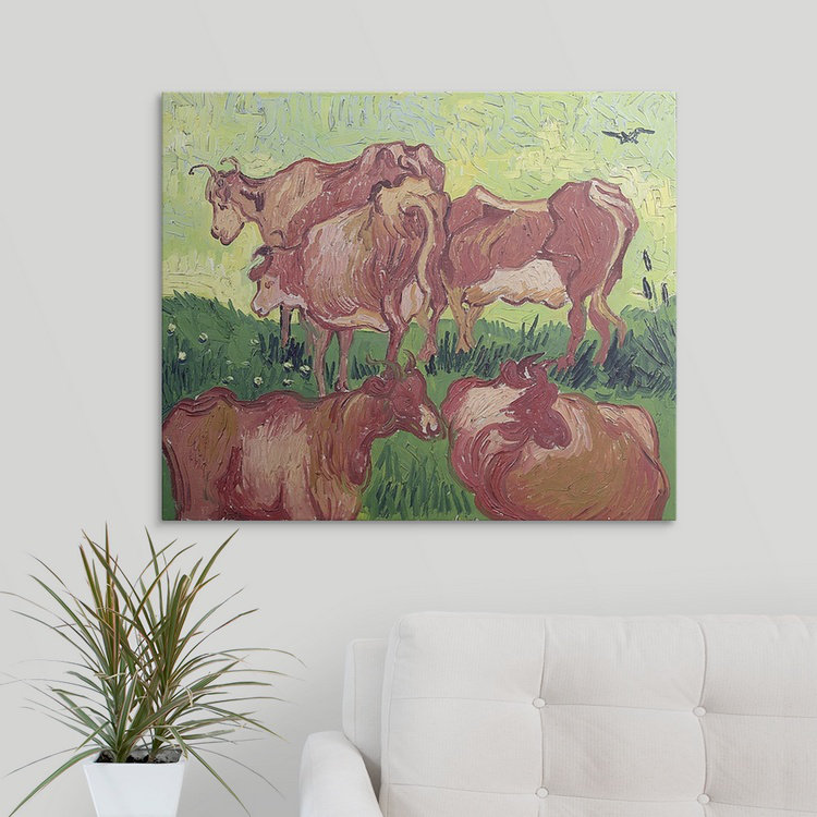 Vault W Artwork Cows, 1890 by Vincent Van Gogh - Print | Wayfair