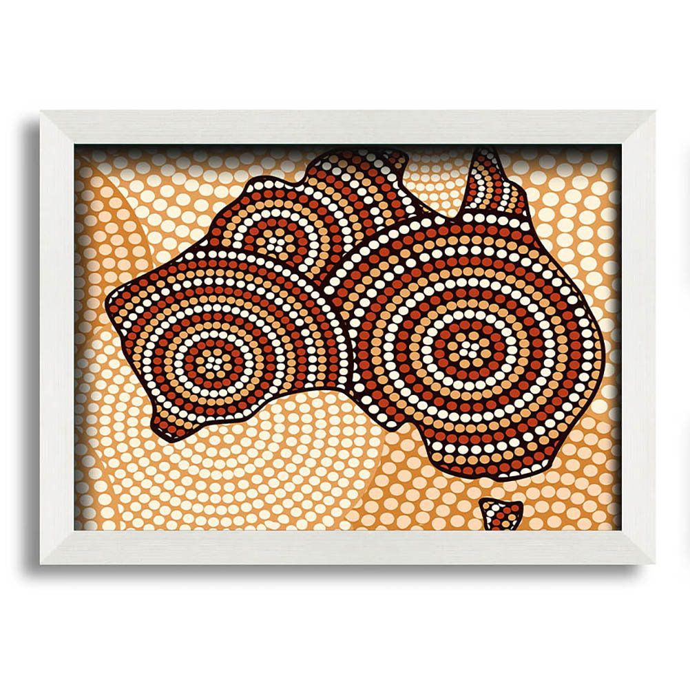 Latitude Vive Attalie Aboriginal Map - Single Picture Frame Art Prints ...