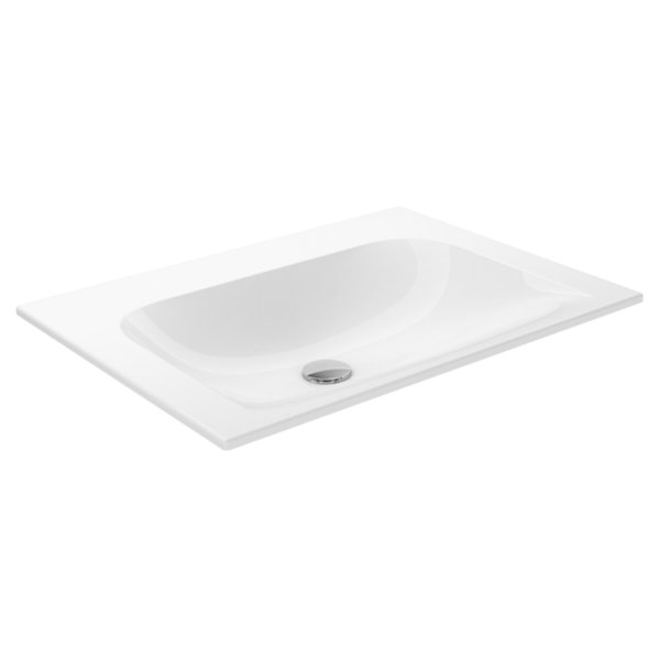 Keuco 49.4Mm White Ceramic Rectangular Inset Basin Bathroom Sink ...