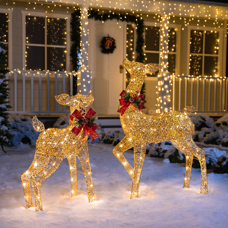 Joiedomi 2 Piece Doe and Fawn Lighted Display Set | Wayfair