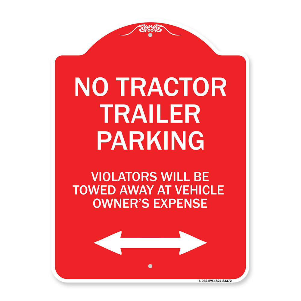 Signmission Designer Sign - Parking Restriction Sign No Tractor Trailer ...