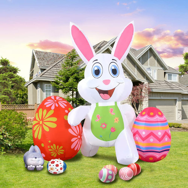 The Holiday Aisle® Easter Inflatable Bunny Outdoor Decorations 6FT Blow ...