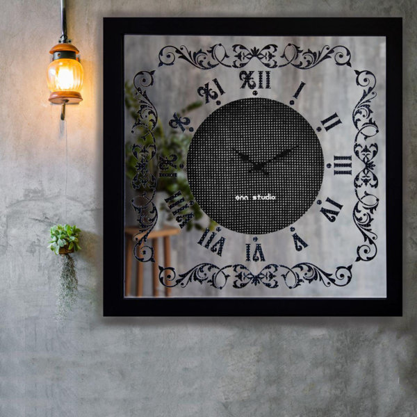 Onn Studio Rhinestone Square Wood Wall Clock | Wayfair.co.uk