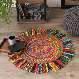 Bungalow Rose MULTICOLOR RAG RUG 3 FT ROUND | Wayfair