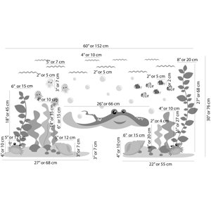 Wall Decal Source Ocean, Under the Sea, Fish and Sting Ray Vinyl Wall ...