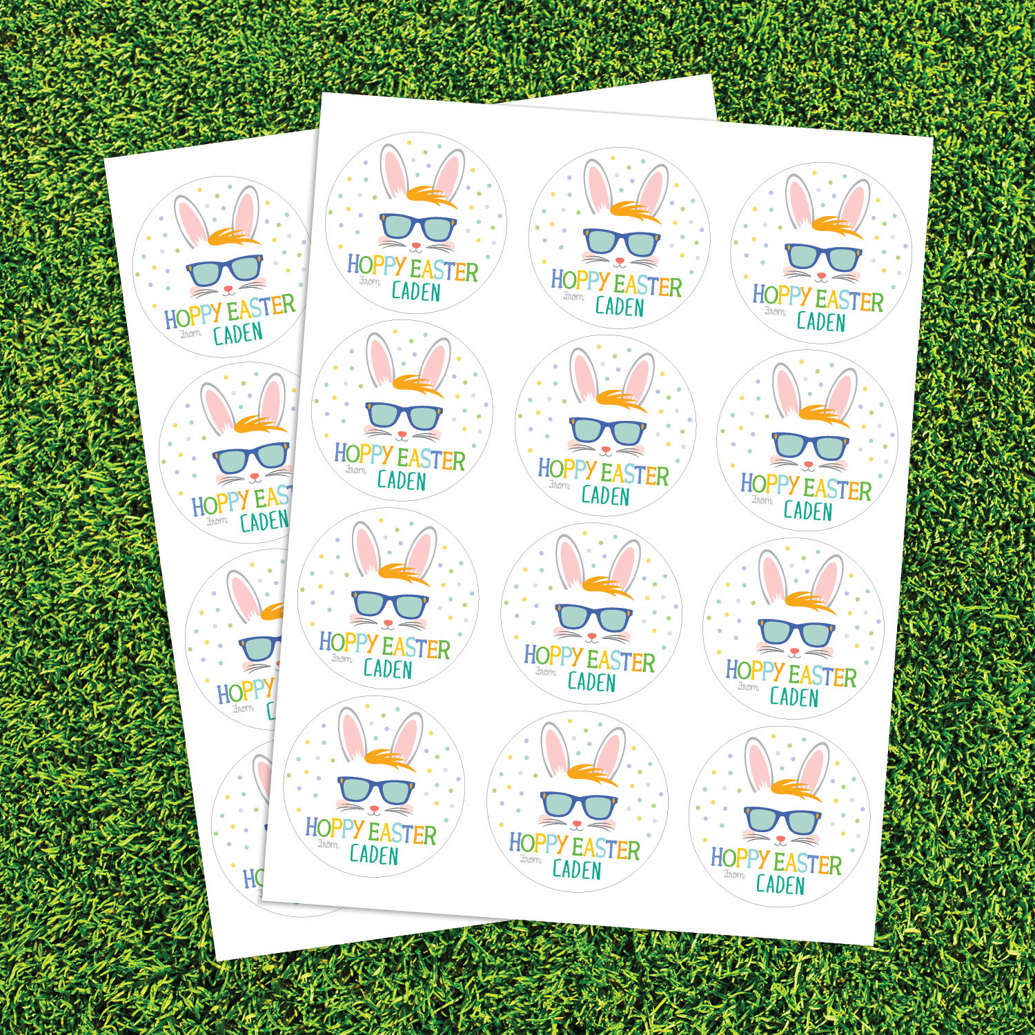CPS 72 Piece Hoppy Easter Sticker and Treat Bag Poly-Coated Disposable ...