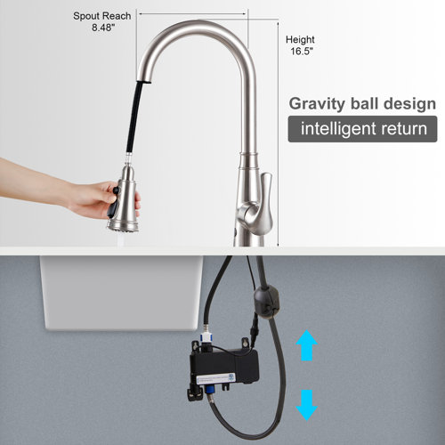 Uptap Pull Down Touchless Kitchen Faucet & Reviews | Wayfair
