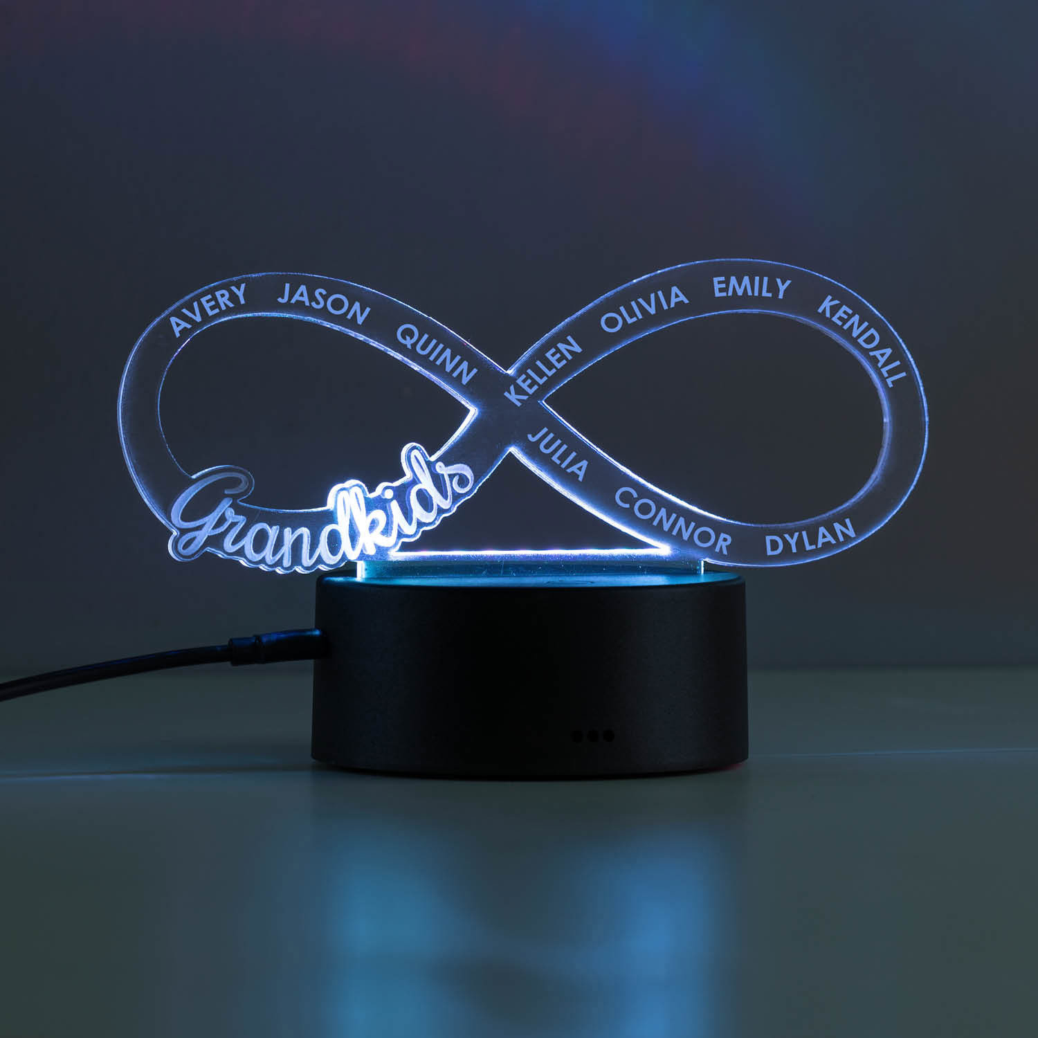 CPS Grandkids Infinity LED Night Light with 7 Custom Names Laser ...