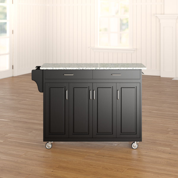 Red Barrel Studio® Littrell Granite Kitchen Island & Reviews | Wayfair