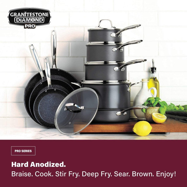 Granitestone Diamond PRO Hard Anodized 13 Pieces Aluminum Non Stick ...