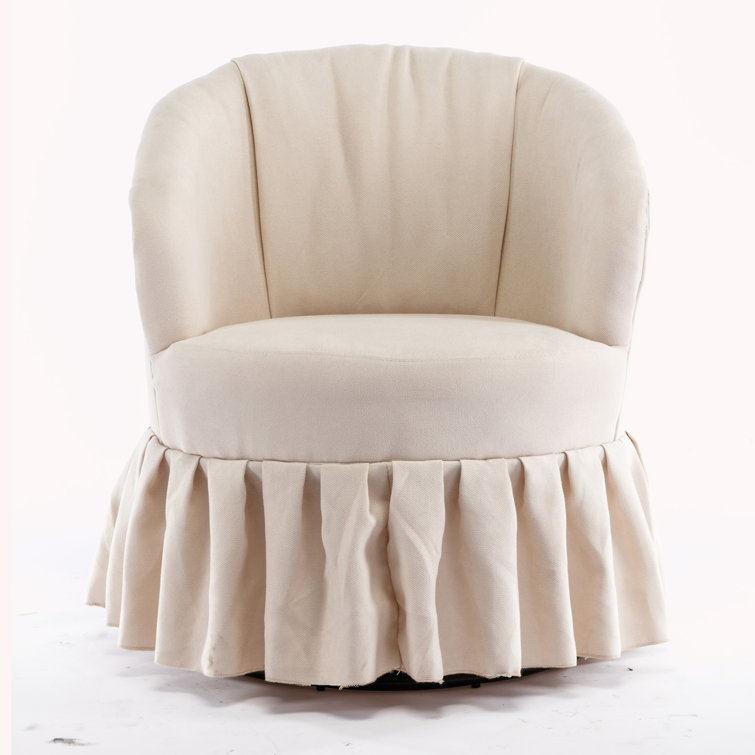 Mercer41 Swivel Skirted Barrel Chair | Wayfair