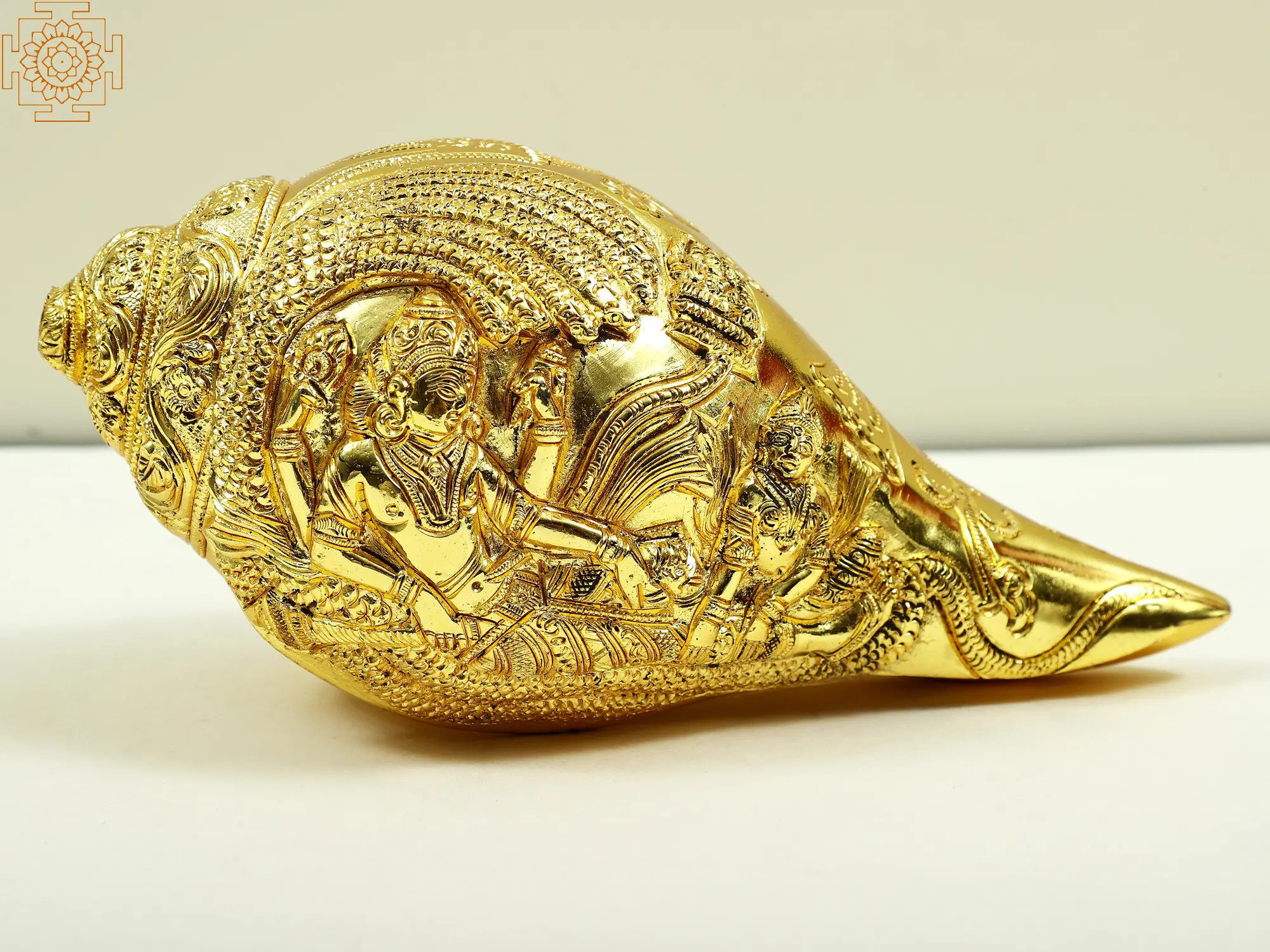 Bungalow Rose Lord Vishnu with Goddess Lakshmi Designer Conch | Wayfair