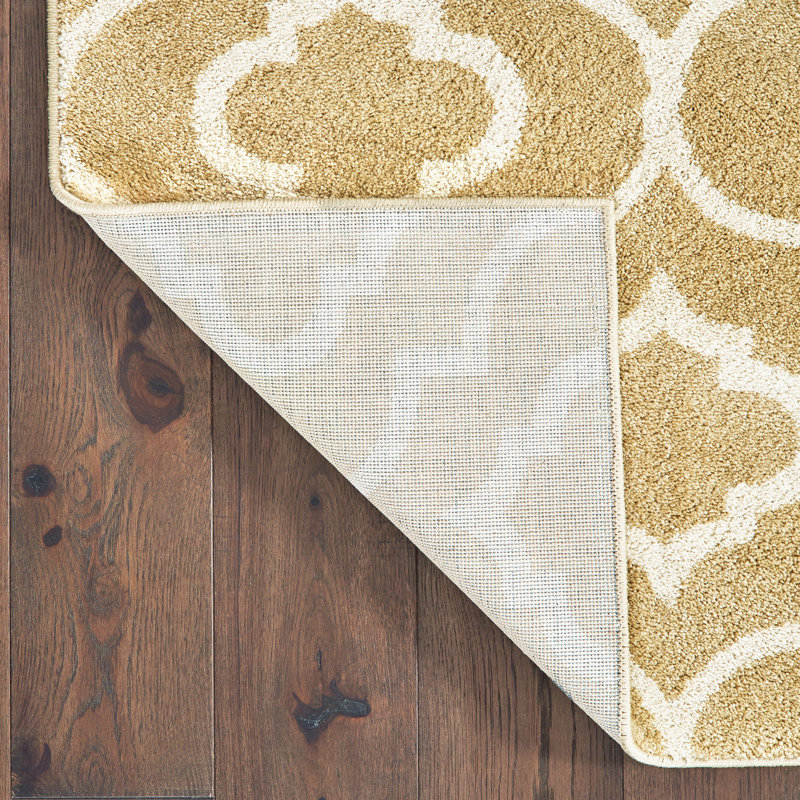Mercer41 Tindley Performance Gold/ Ivory Rug | Wayfair