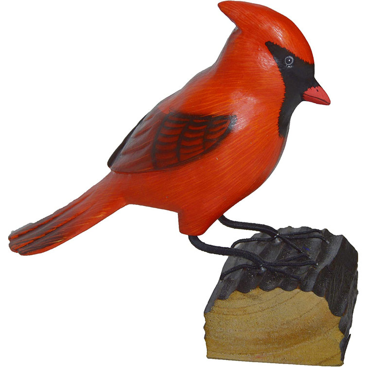 World Bazzar Cardinal Bird Decor Vintage Figurine | Wayfair