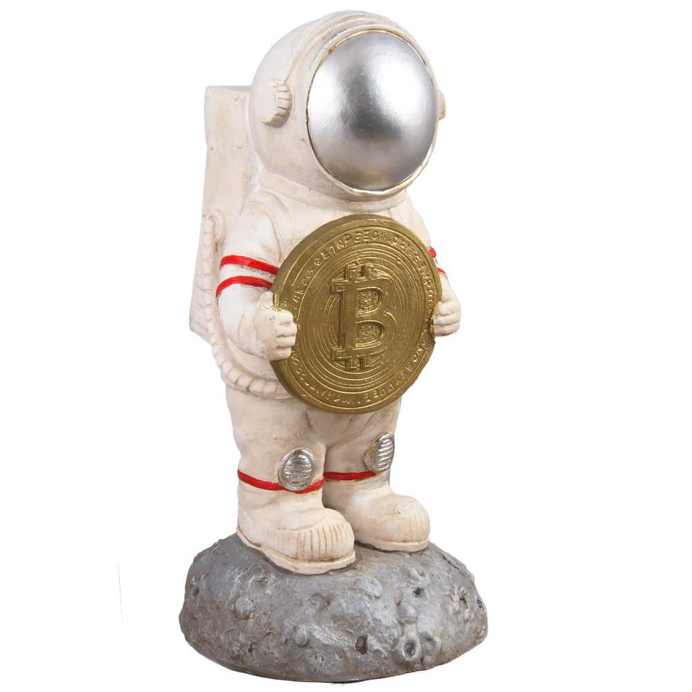 Hi-Line Gift Ltd. Astronaut Standing on the Moon with Bitcoin Crypto ...