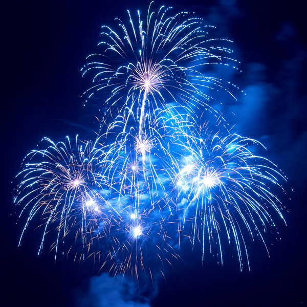 Ebern Designs Beautiful Fireworks by - Wrapped Canvas Photograph | Wayfair