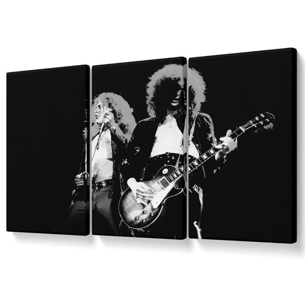 Ebern Designs Led Zepplin On Stage - 3 Piece Wrapped Canvas Graphic Art ...