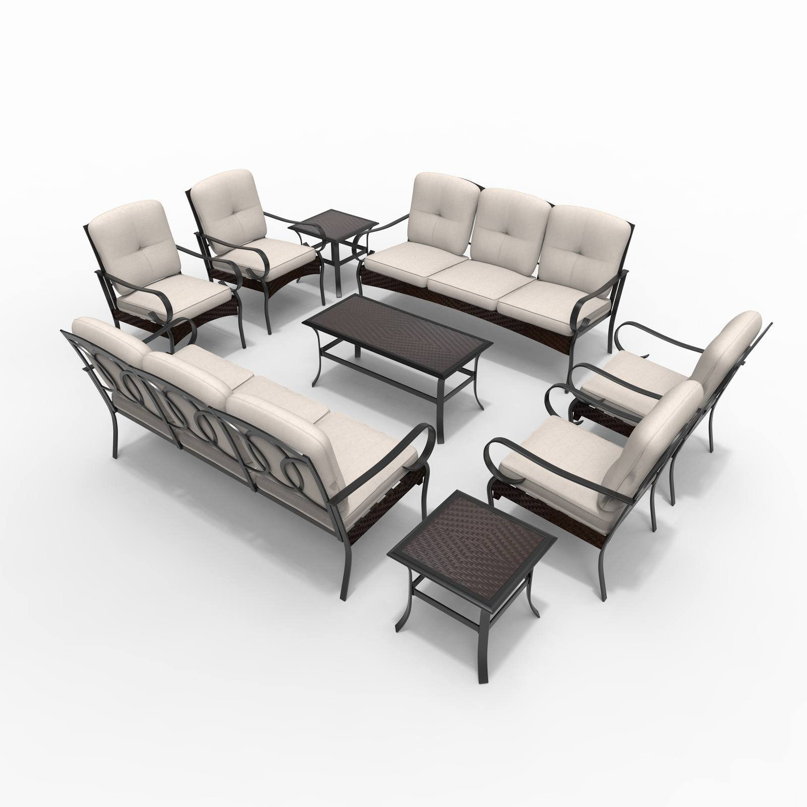 Red Barrel Studio® Metal 10 - Person Seating Group with Cushions | Wayfair