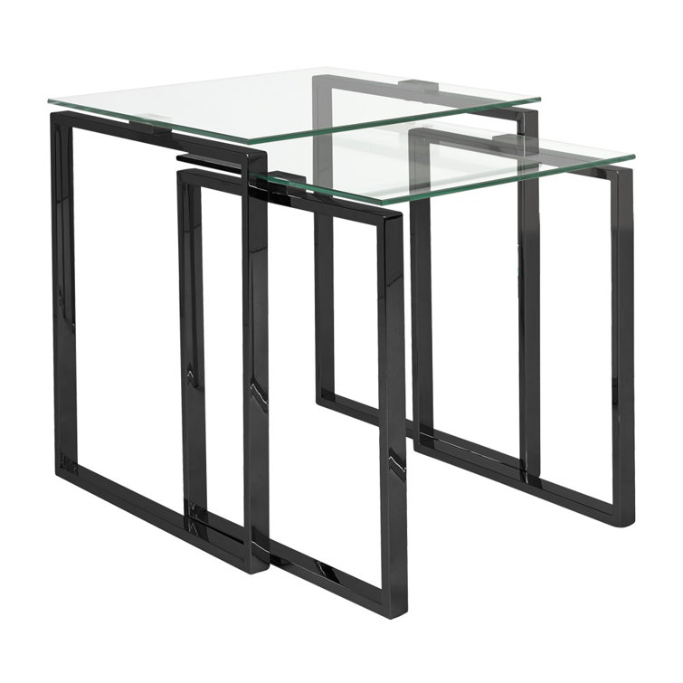 Ebern Designs Zeric 22'' Tall Glass Frame Nesting Tables | Wayfair