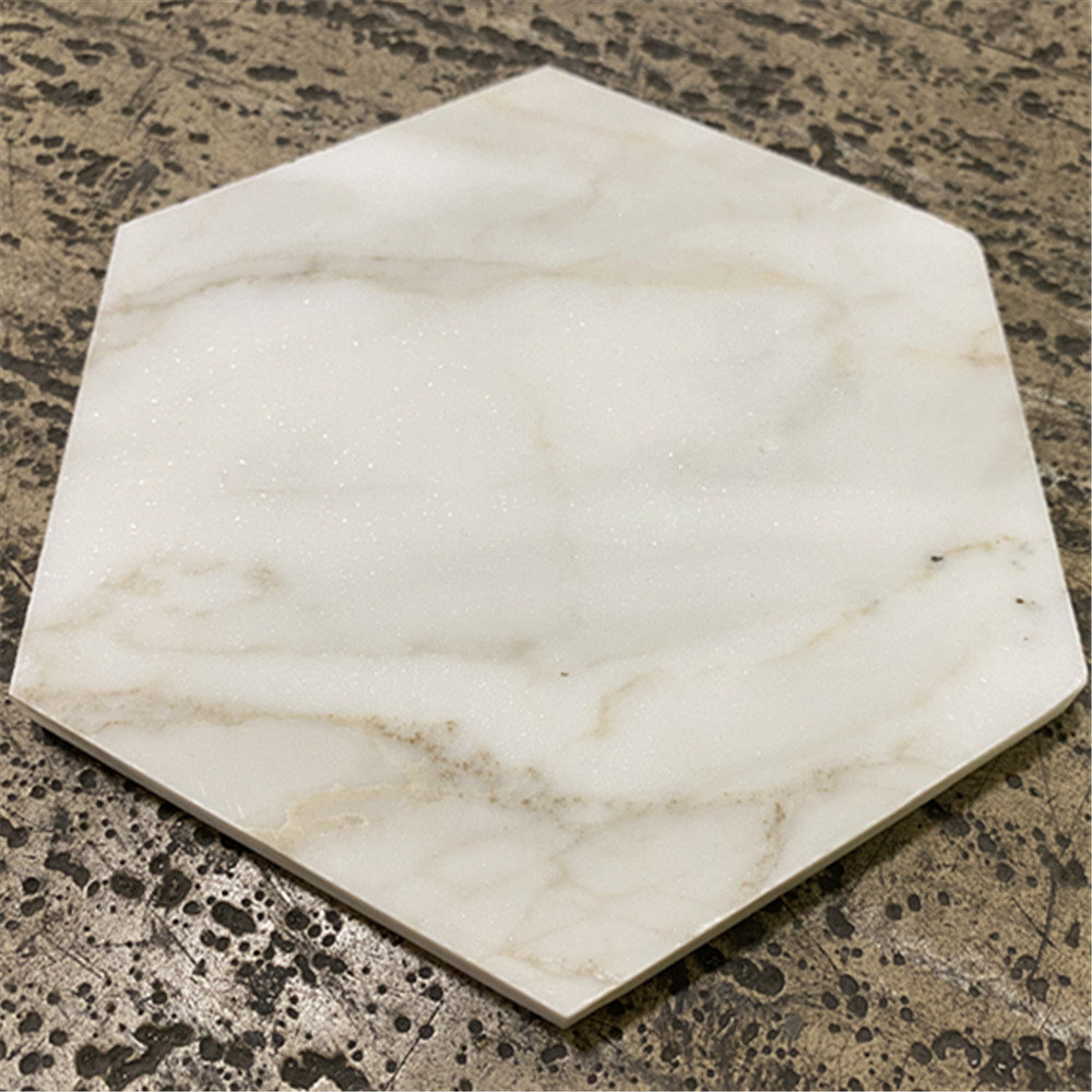 Marble Online Calacatta Gold Marble 6 Inch Hexagon Tile - Wayfair Canada
