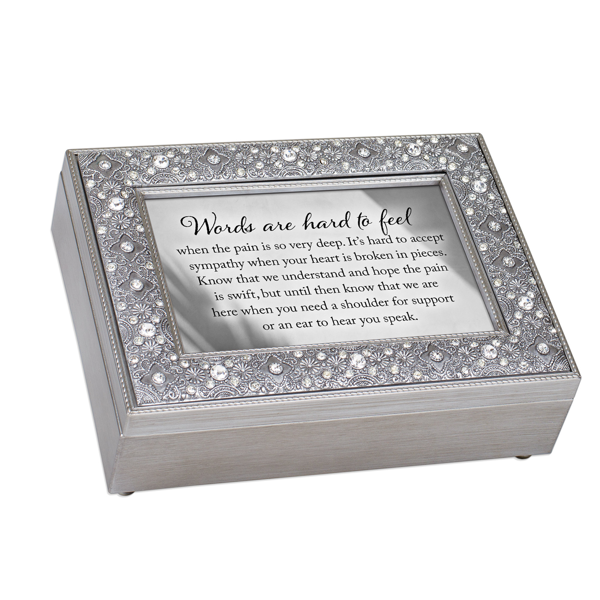 Trinx Elenis Music Filigree Words Are Hard Decorative Box | Wayfair
