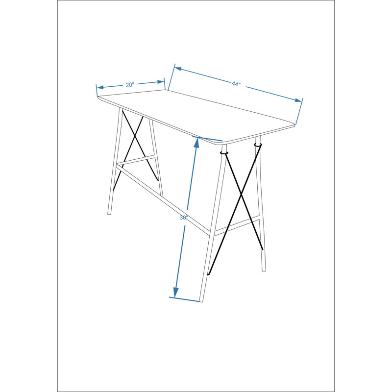 17 Stories 44'' Desk | Wayfair