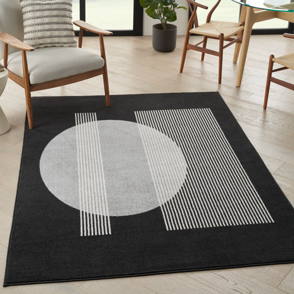 Mercury-row-geometric-greyivory-area-rug | Wayfair