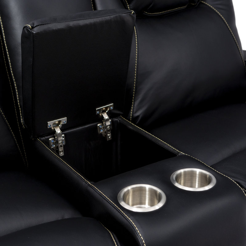 Latitude Run® Leather Home Theater Seating with Cup Holder | Wayfair