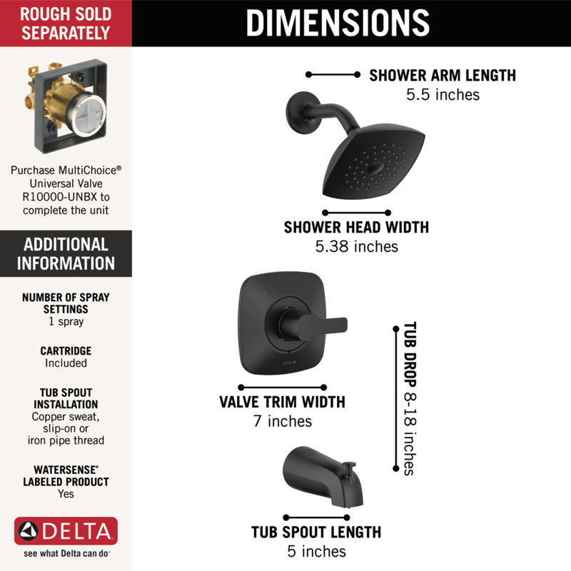 Delta Modern Monitor 14 Series Tub & Shower Trim & Reviews | Wayfair